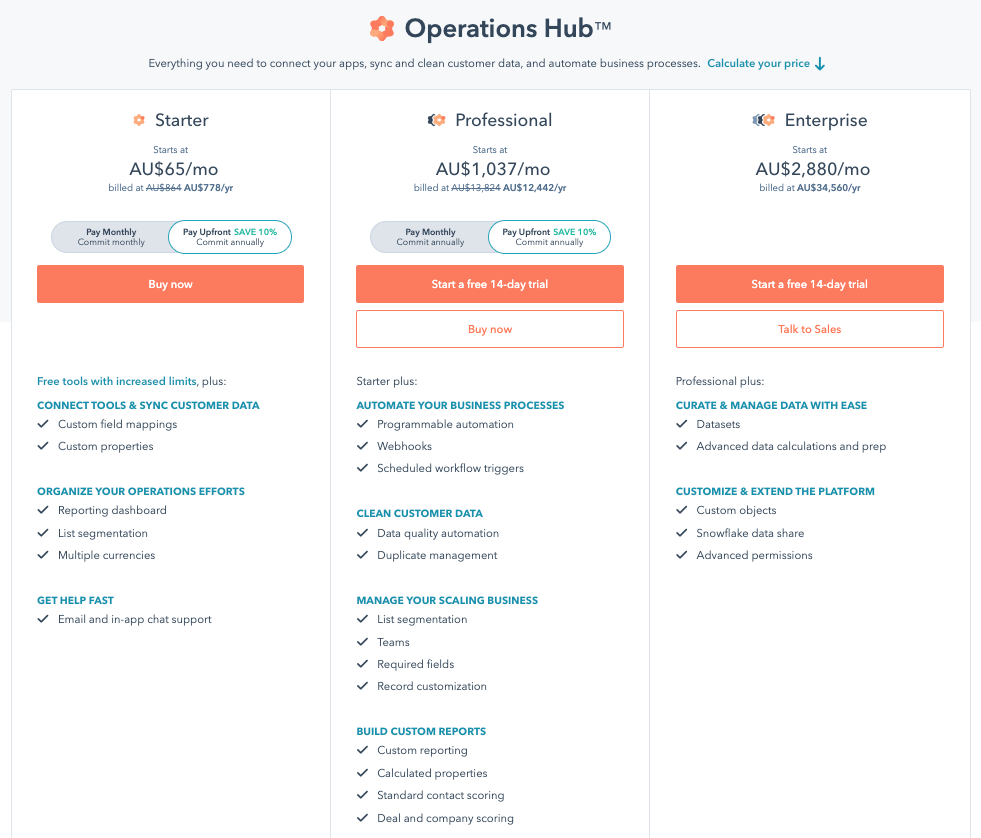 HubSpot software pricing explained | Vanguard 86